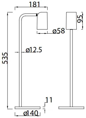 Mantra Sal, bílá stolní lampa s otočnou hlavou 1xGU10, výška 53,5cm