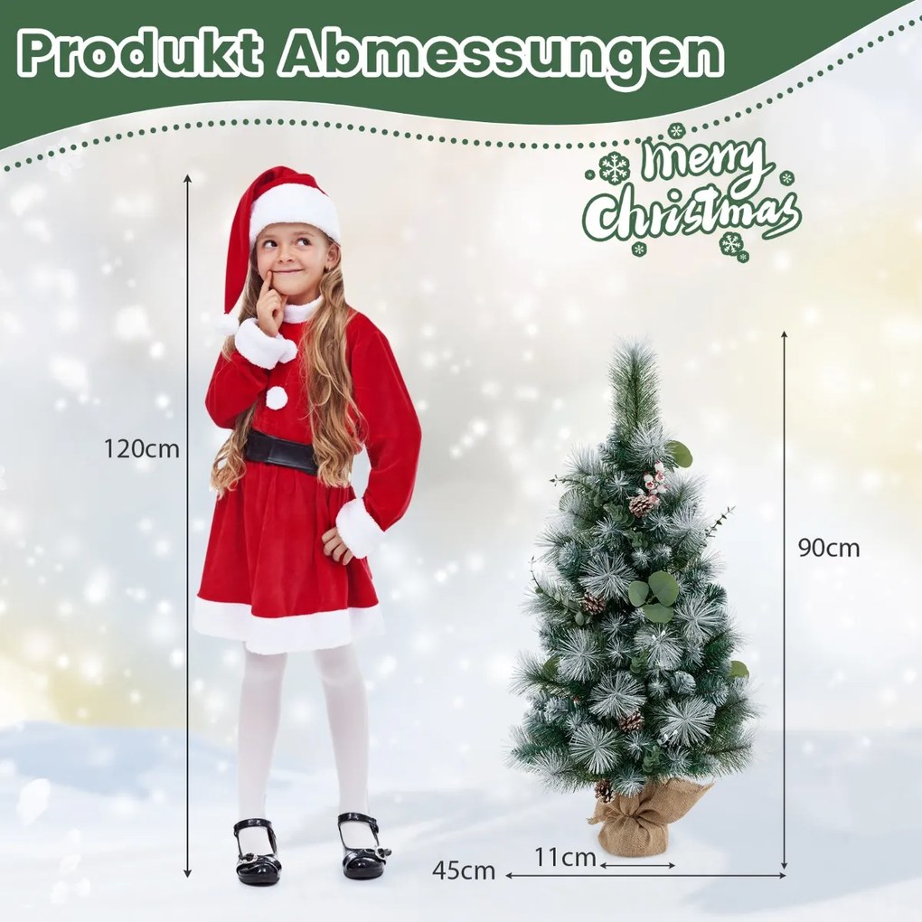 Costway 90 cm umělý vánoční stromek s osvětlením a 30 teplými bílými LED světly