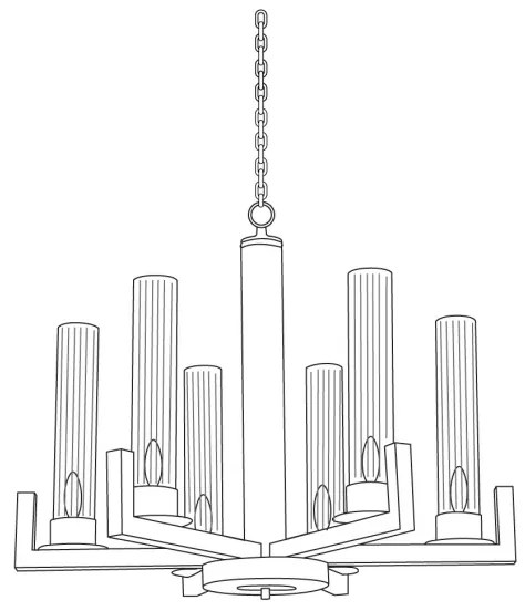 Kolarz 6009.80650 - Lustr na řetězu RAGGIO 6xE14/25W/230V stříbro