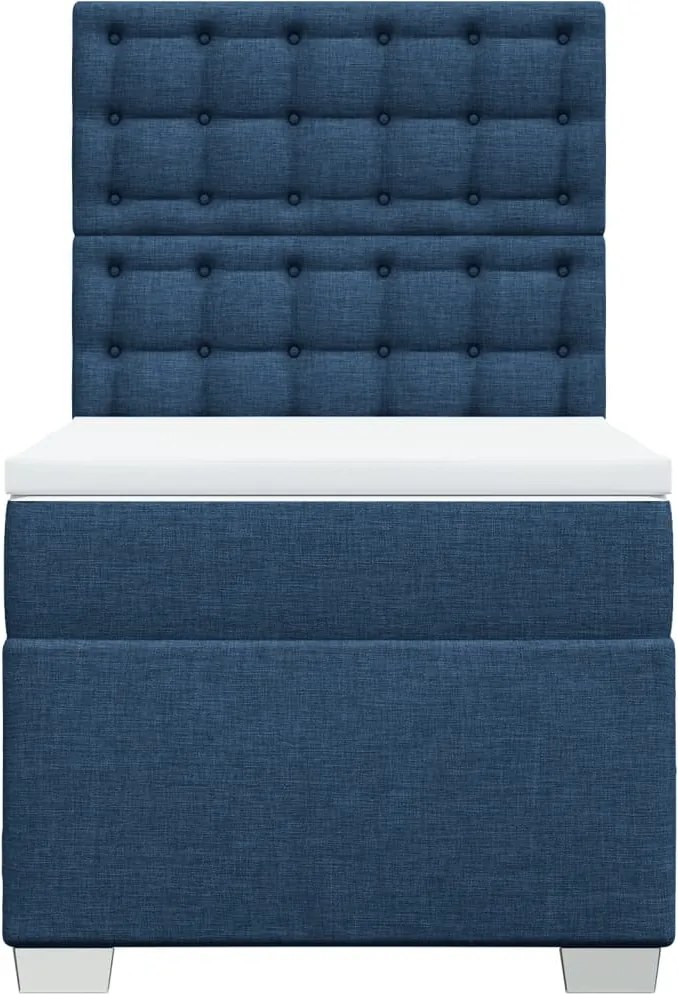 Box spring postel s matrací modrá 80x200 cm textil 3292635
