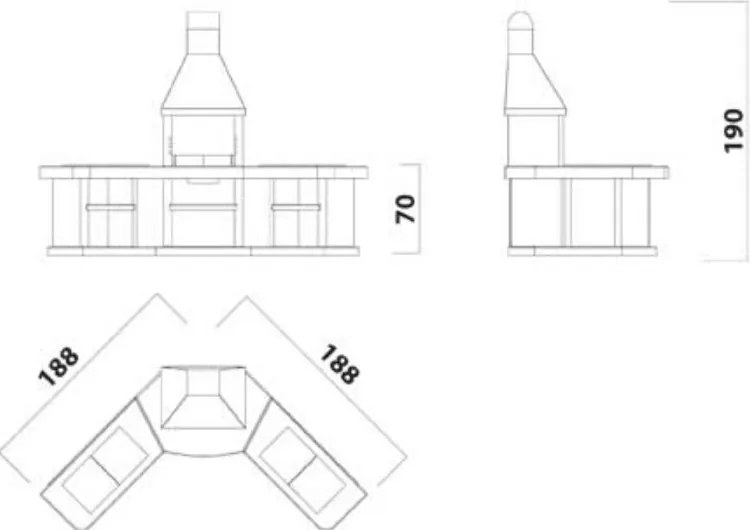 Norman Atlantik zahradní krb - maxi rohová sestava