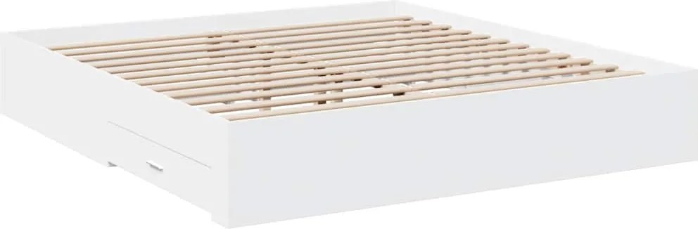 Rám postele se zásuvkami bílý 180 x 200 cm kompozitní dřevo 3280363