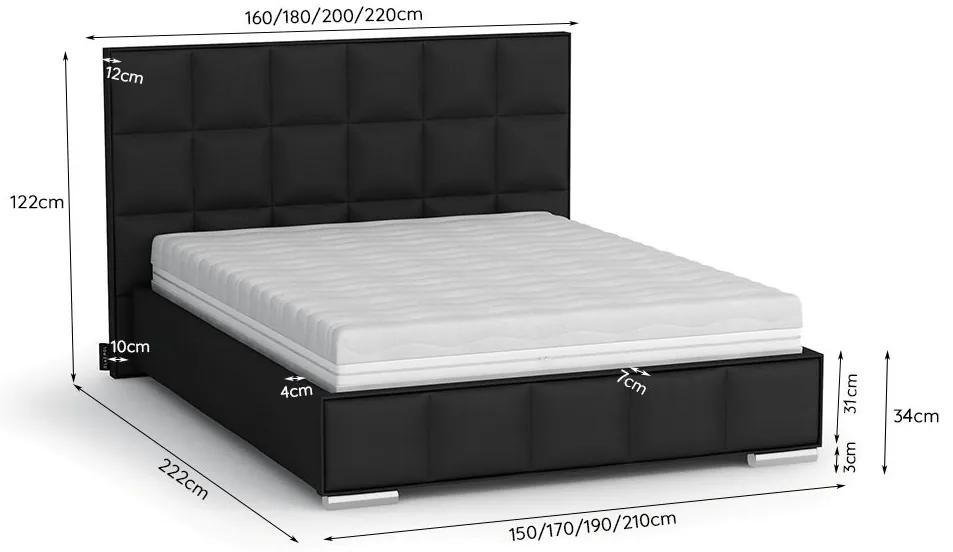 Elegantní čalouněná postel BELIZE 140x200 cm Ficelle 4