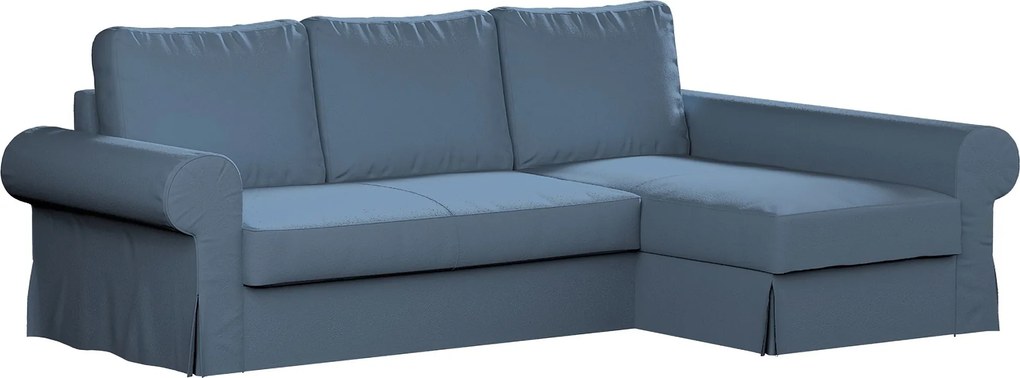 Potah na pohovku IKEA Backabro rozkládací se šezlongem barva modrá látka pletený vzor