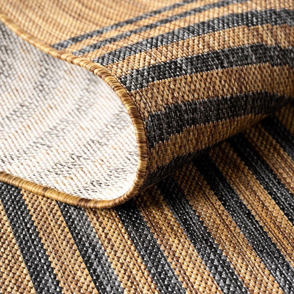 Černý/hnědý vnitřní a venkovní koberec 80x150 cm Mira 1453 – Ayyildiz Carpets