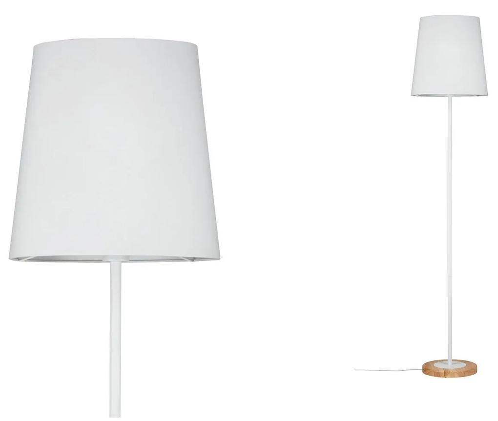 Paulmann 79634 Neordic Stellan, stojací lampička ze dřeva, kovu a bílé látky, 1x20W LED E27, výška 161cm