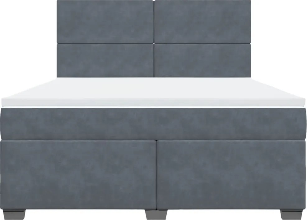 Box spring postel s matrací tmavě šedá 180x200 cm samet 3293273