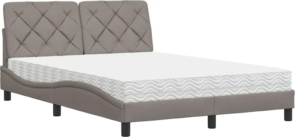 Postel s matrací taupe 140 x 190 cm textil 3310738