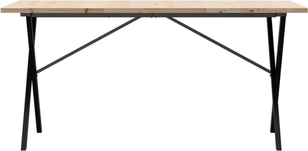 Jídelní stůl s X rámem 160 x 80 x 75,5 cm borové dřevo a ocel 3282765