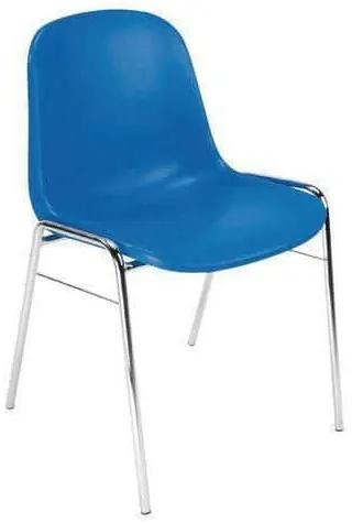 Plastová jídelní židle Manutan Expert Chrome, modrá
