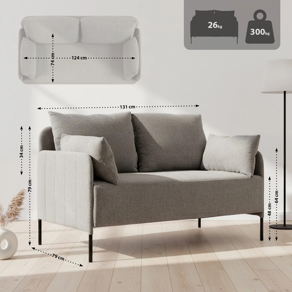 Ziden Couch 2 Sitzer látka – taupe