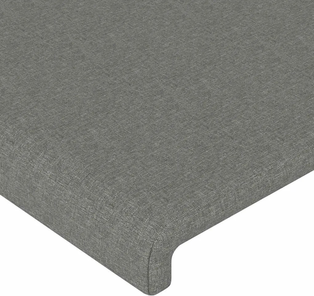 Čelo postele s LED tmavě šedé 100x5x78/88 cm textil 3121323