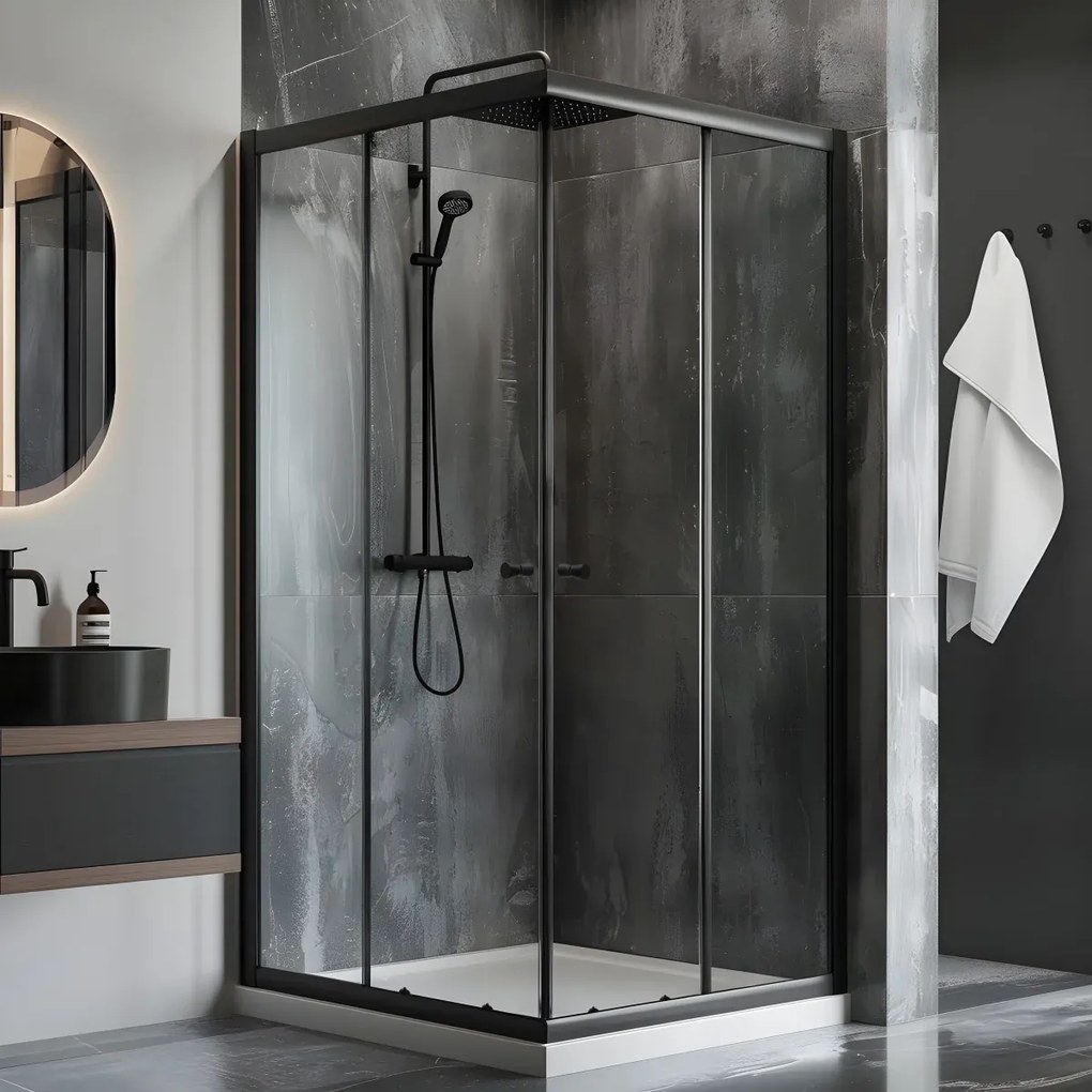 POINT BLACK 100x90 Clear Obdélníková sprchová zástěna