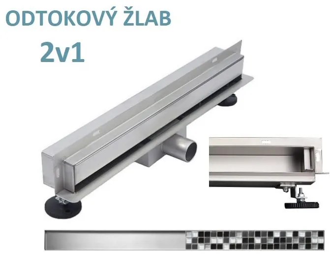 Sprchový žlab do stěny NEO WALL 2v1 25-120 cm, 1030050