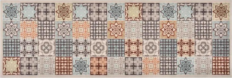 vidaXL Kuchyňský koberec pratelný 60 x 300 cm [136545] Barva: Šedá se vzorkem otisků tlapek