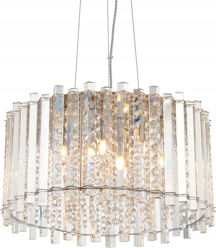 Závěsná lampa glamour Hanna 78699 kulatá crystals chrom průhledný