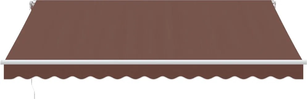 Ručně zatahovací markýza s LED hnědá 400 x 350 cm 3215388