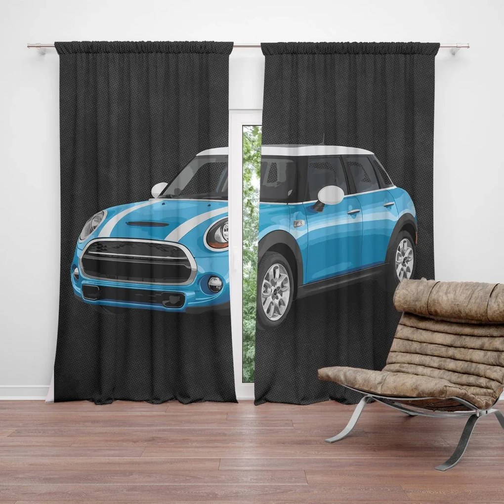 Sablio Závěs Mini sedan Černé pozadí: 2ks 140x250cm