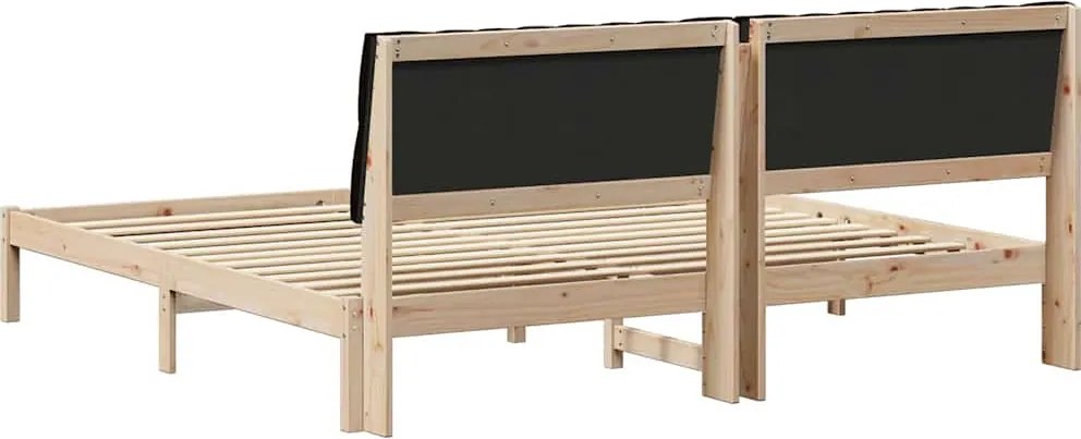 Rám postele s čalouněným čelem s čelo Hnědá 200 x 200 cm 3394380