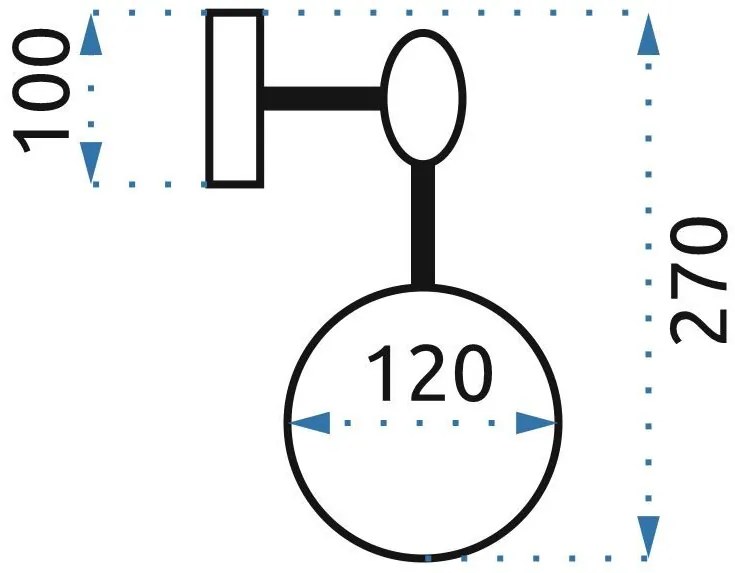 Toolight - Nástěnná lampa 1xE27 60W APP750-1W, černá, OSW-03684