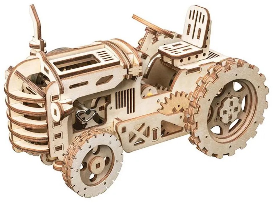 RoboTime 3D dřevěné mechanické puzzle Traktor