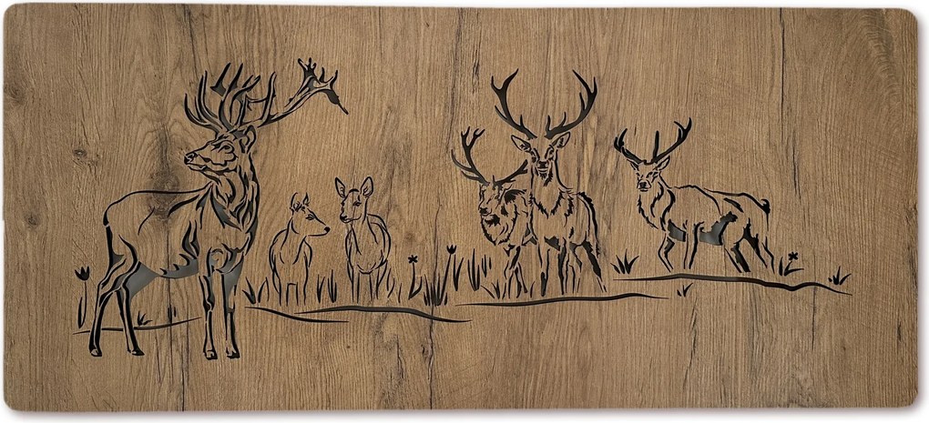 Li-Go "Jeleni" světelný obraz 230V 90x40cm provedení povrchu: jedle