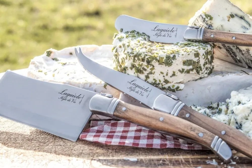 Laguiole Nože na sýr Luxury 3ks olivová rukojeť