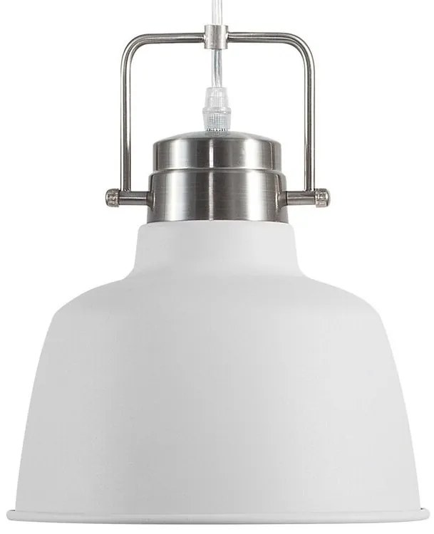 Bílá a stříbrná stropní lampa NARMADA Beliani