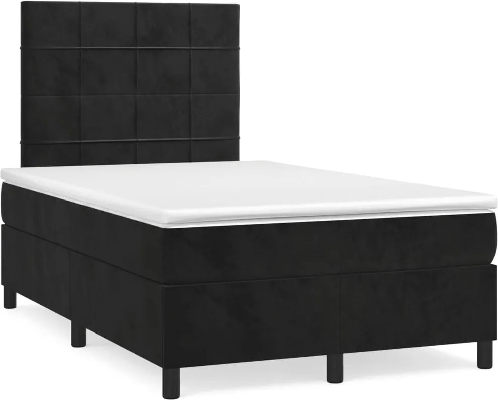 Box spring postel s matrací černá 120 x 200 cm samet 3143015