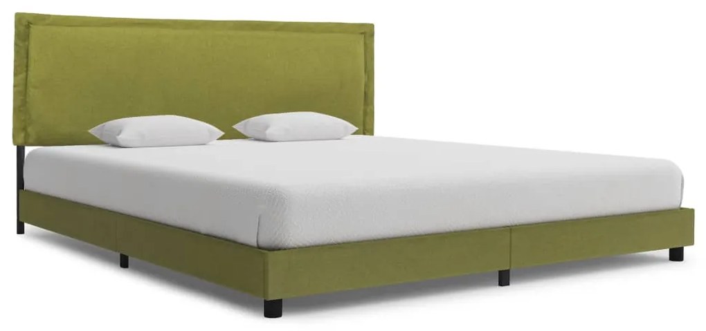 280999 vidaXL Rám postele zelený textil 160 x 200 cm