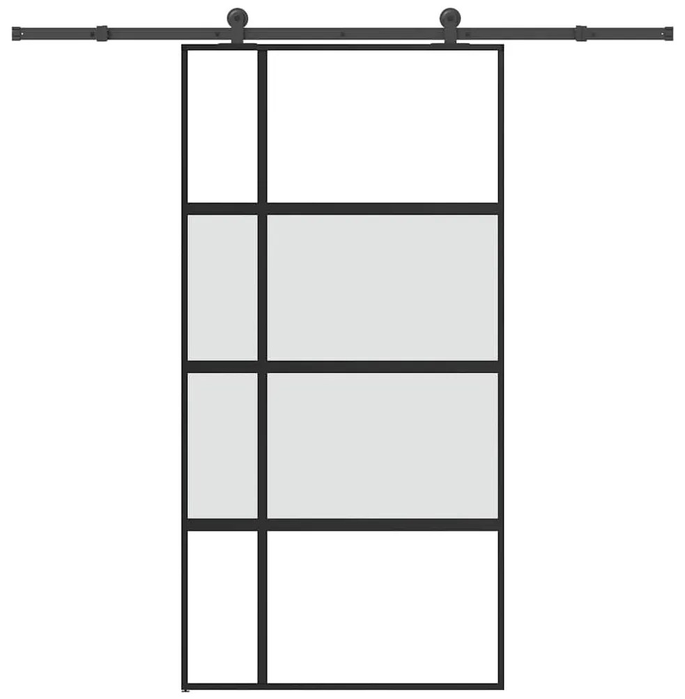 Posuvné dveře s kováním 102,5x205 cm tvrzeného sklo a hliník