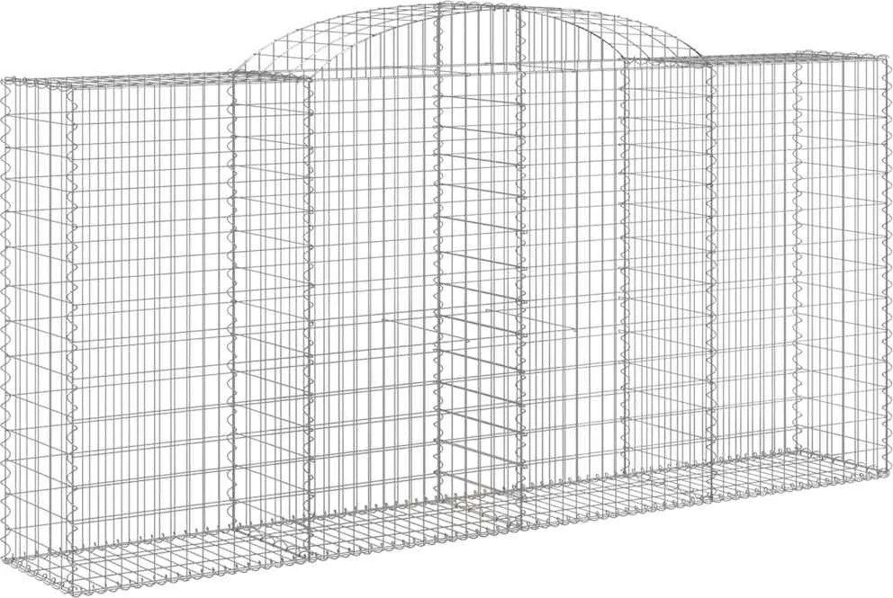 Klenuté gabionové koše 2 ks 300x50x140/160cm pozinkované železo 3146737
