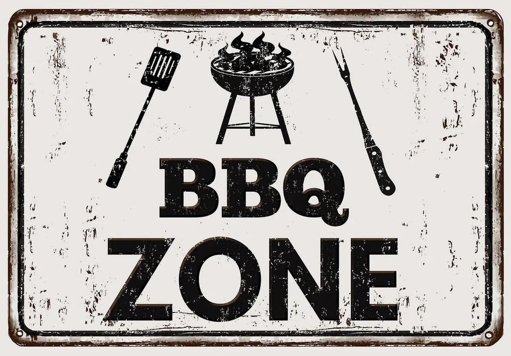 Fototapeta - BBQ  Zone - nápis (152,5x104 cm)