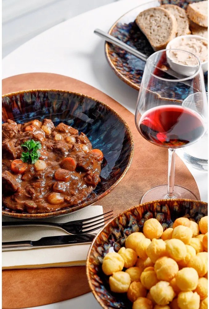 Hnědý hluboký porcelánový talíř ø 26 cm Resto – BonBistro