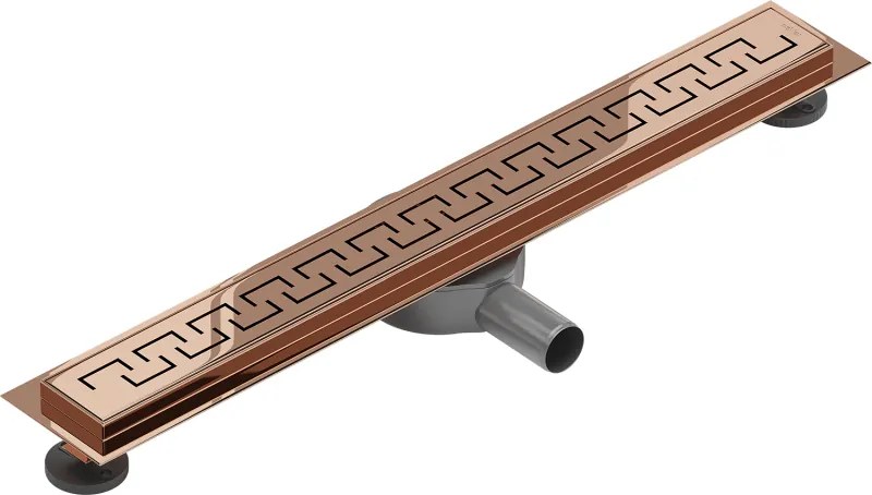 Mexen Flat 360°, lineární podlahový žlab 60 cm, růžové zlato, 1624060-40