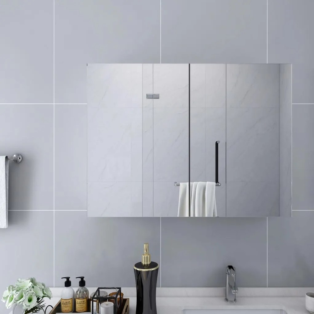 Koupelnová zrcadlová skříňka bílá 80 x 15 x 60 cm MDF 325186