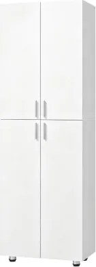 HOMCOM šatní skříň se 4 dveřmi, 180 cm, bílá