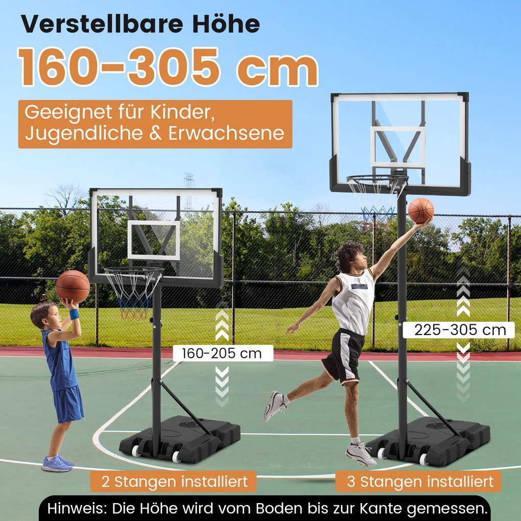 Costway Outdoorový basketbalový koš se stojanem a zátěžovou taškou