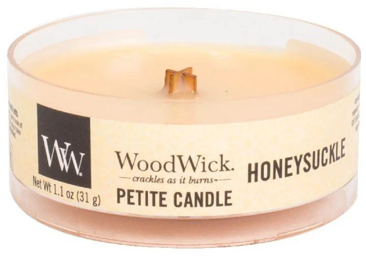 WoodWick - vonná svíčka Petite, Honeysuckle (Zimolez & jasmín) 31g
