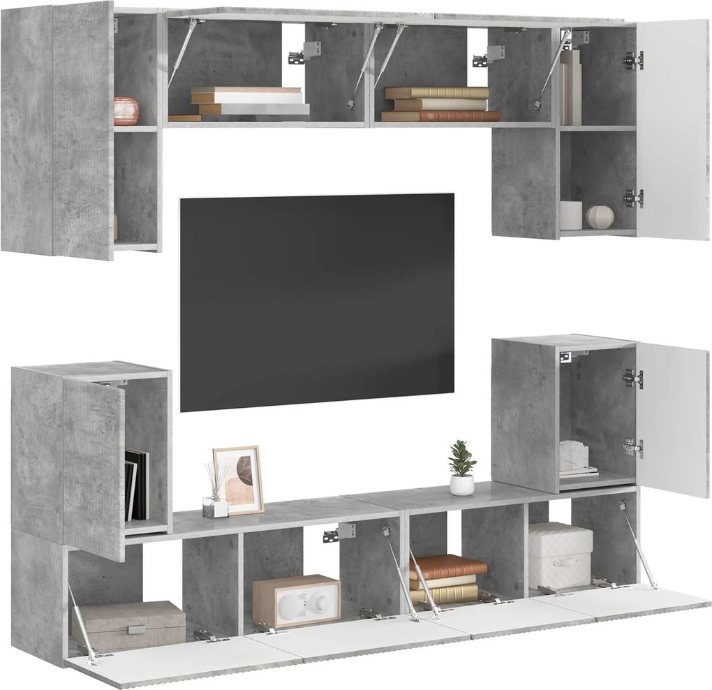 Sestava TV skříněk 5 ks Betonově šedá Kompozitní dřevo 3409054