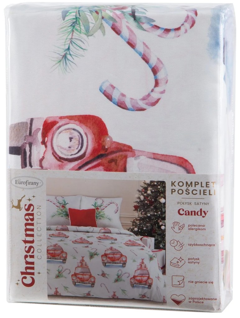 VÁNOČNÍ POVLEČENÍ Z MIKROVLÁKNA CANDY 200X220 CM, 2KS 70X80 CM VZOROVANÉ
