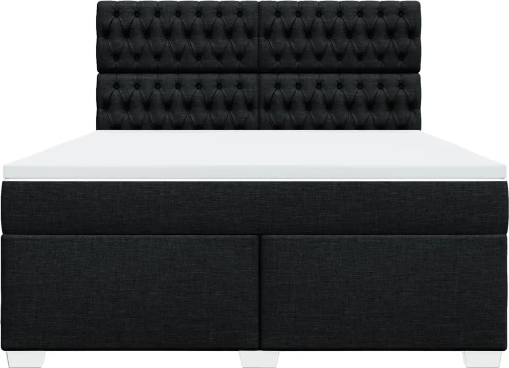 Box spring postel s matrací černá 180x200 cm textil 3290576