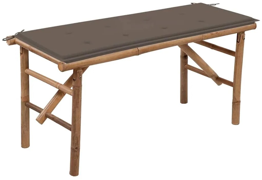 Skládací zahradní lavice s poduškou 118 cm bambus 3063857