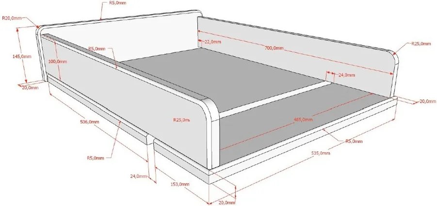 Bílý přebalovací pult z bukového dřeva Forrest – Vipack