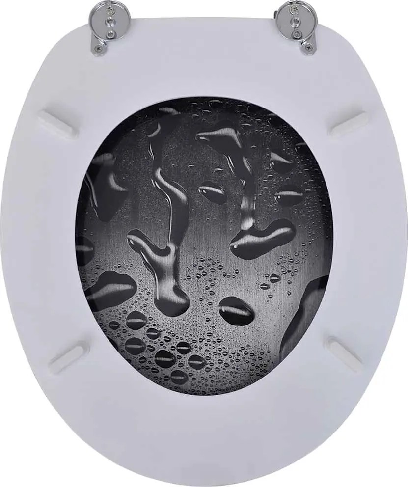 WC sedátka s víky 2 ks MDF kapky vody 275916