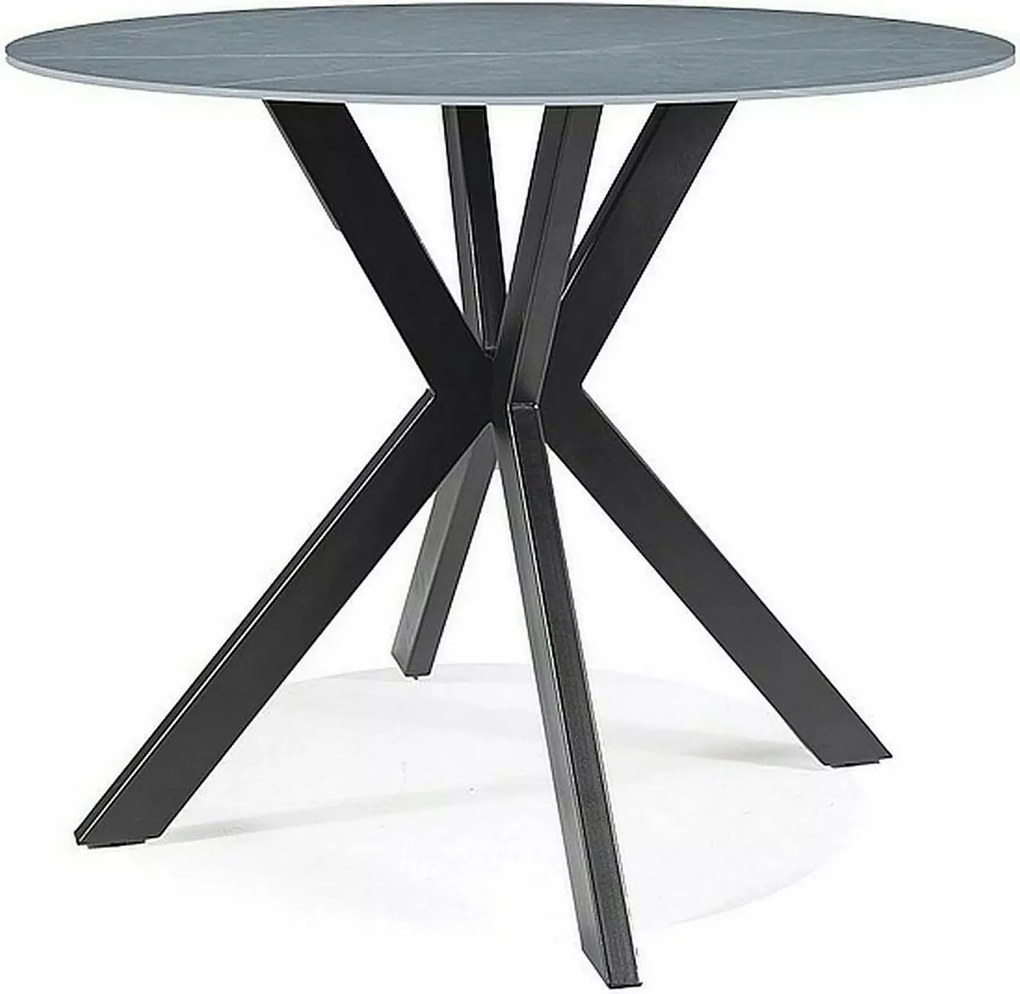 Jídelní stůl Talia 90 cm keramika mramor/černý