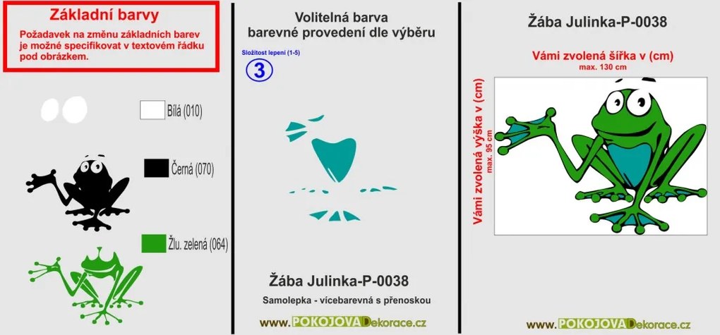 Žába Julinka, Dětské samolepky na zeď