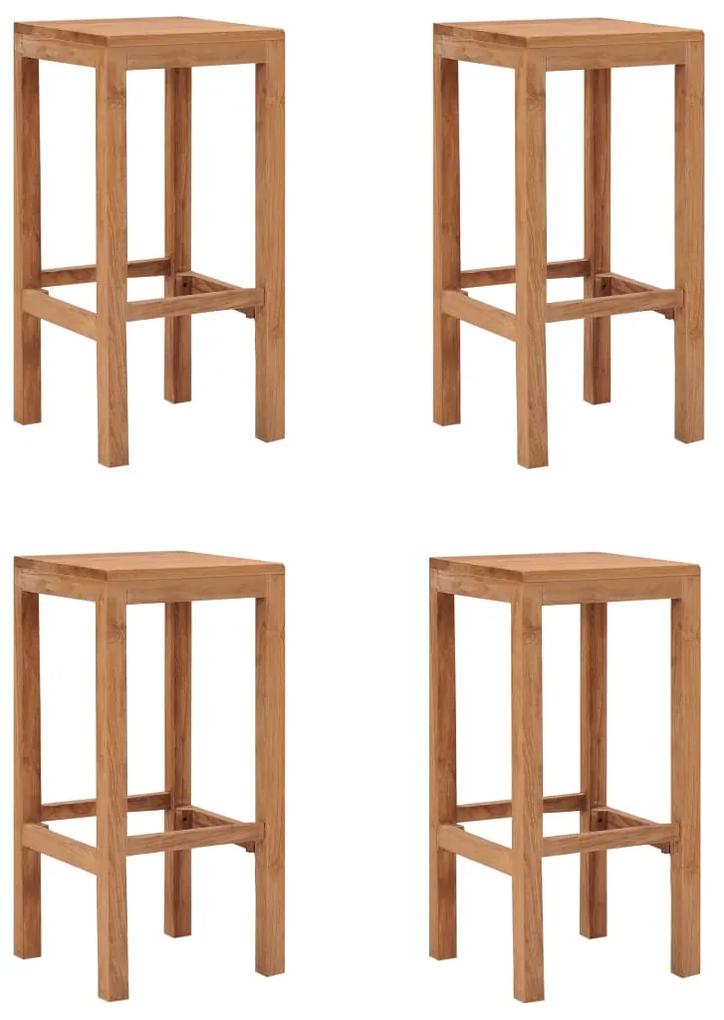 Barové stoličky 4 ks masivní teakové dřevo,  287233