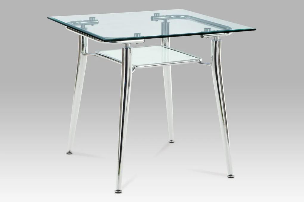 Jídelní stůl 80x80 cm, chrom / sklo