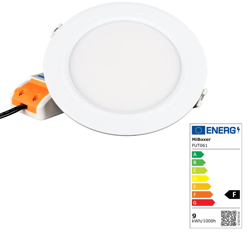 Miboxer LED zápustné svítidlo RGB+CCT Mi-light, 9W, 2.4GHz, RF ovládání, FUT061 Barva: Černá